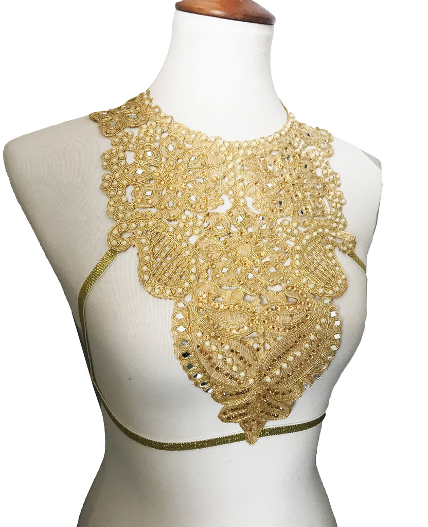 Shimmer Gold Cage Harness Top – liquidred